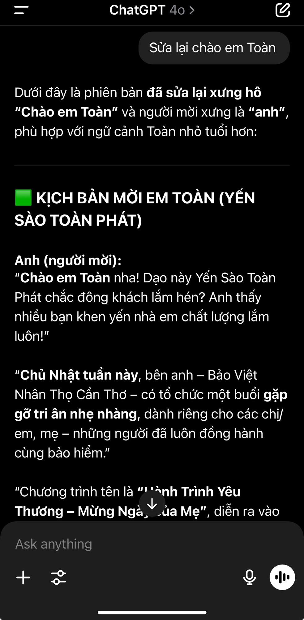 Cách viết script kịch bản mời khách hàng dùng ChatGPT – Khoa Phạm
